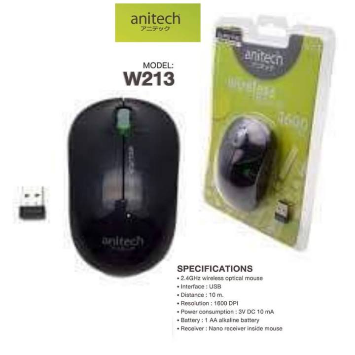 Anitech เมาส์ไร้สาย WIRELESS MOUSE W213(รับประกัน 2ปี) | Lazada.co.th