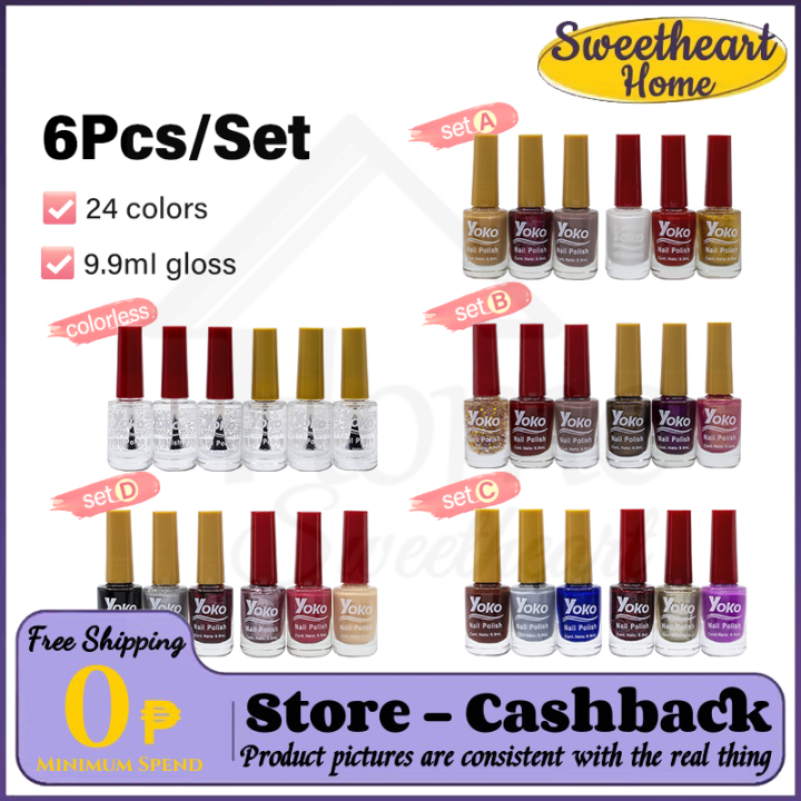 6pcs/set】YOKO Nail Polish Cutics Set 9.9ml Non-toxic And ...