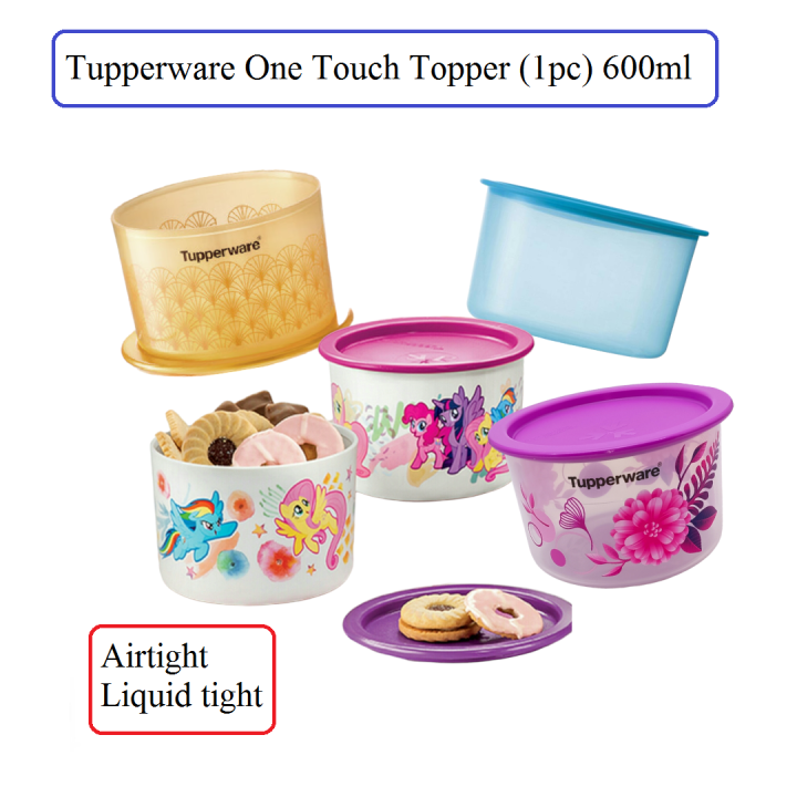 Tupperware Petalz/Bloom Delight/Royale Blue/Polka Pearls/Camellia One Touch Topper (1pc) 600ml ...