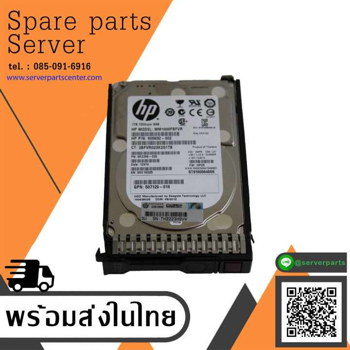 HP 1TB 7.2K SAS 6G 2.5" Hard Drive // HDD 605832-002 / TRAY 653954 / GPN 652747-002 ...