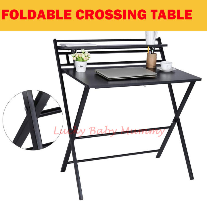 【No Assembly Required】Foldable Table Computer Desk Study Computer ...