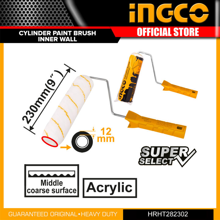 INGCO Cylinder Paint Roller Brush Inner Wall 9" SUPER SELECT HRHT282302 ...