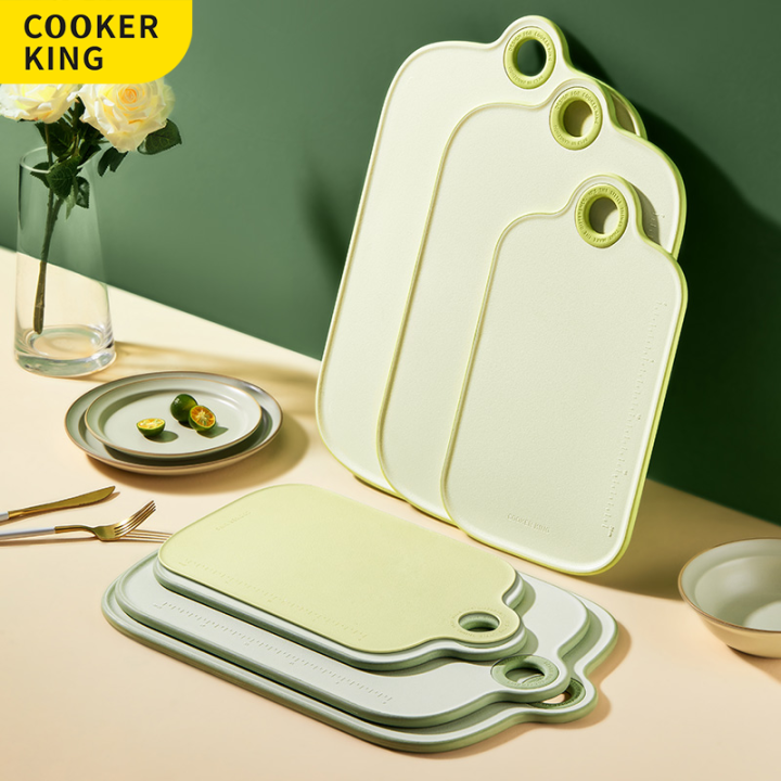 COOKER KING เขียงต้านเชื้อแบคทีเรีย หนา, กันลื่น, ป้องกันการรั่วไหล PP ...