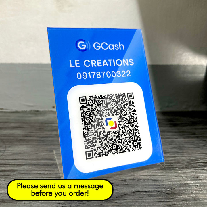 COD GCash QR Standee Acrylic Waterproof Elegant Maya BPI BDO QR Code ...