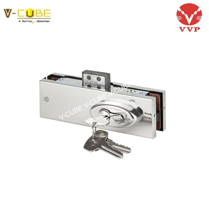 FL50 กุญแจล็อคประตูกระจกกับพื้นสำหรับประตูกระจกบานเปลือย รหัส FL-50-PS-สีแสตนเลสเงา"VVP ...