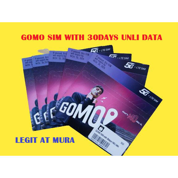 Gomo sim with Unlimited Data 30days | Lazada PH
