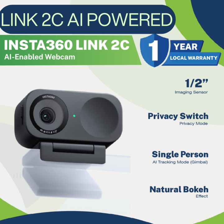 Insta360 Link 2C 4K Webcam for PC/Mac | Lazada