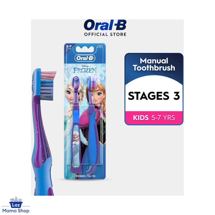 Oral-B Disney Frozen 5-7 Years Clean Kids Extra Soft Toothbrush 2 Pack ...