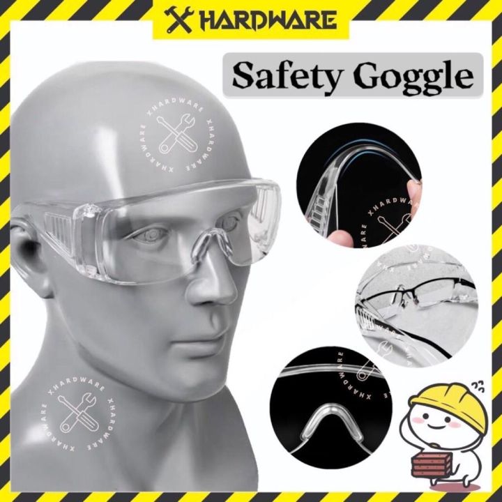 Large Frameless Clear Safety Goggles/Eye Protection PPE Glasses ...