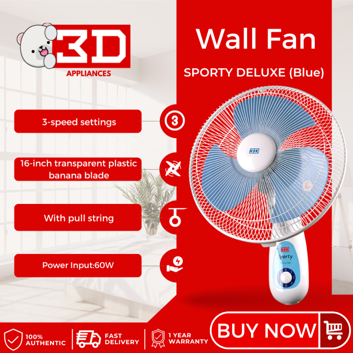 3D Sporty Deluxe Wall Fan WF40DL | Lazada PH