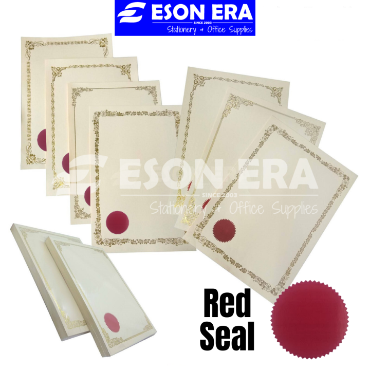Certificate Paper With Red Seal / Kertas Sijil 100's/pack | Lazada