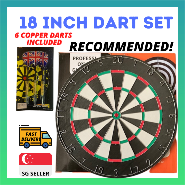 (SG SELLER READY STOCK) 18 INCH DARTS GAME DARTBOARD WITH DART INCLUDED ...