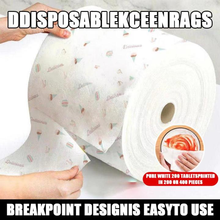 20×20cm Large Roll Lazy Rag - 200/400 Pcs/Roll, Single-Ply Kitchen ...