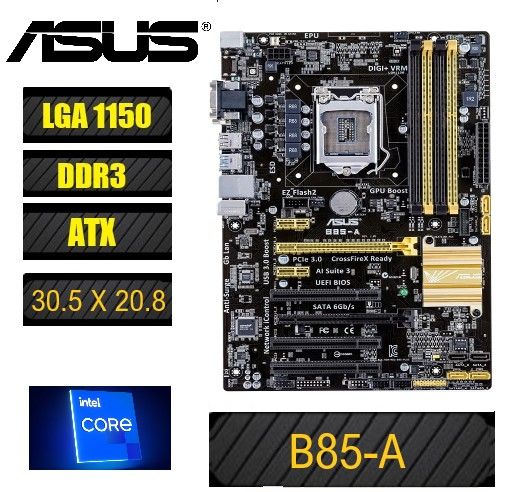 ASUS B85-A LGA 1150 Intel B85 SATA 6Gb/s USB 3.0 ATX Intel Motherboard ...