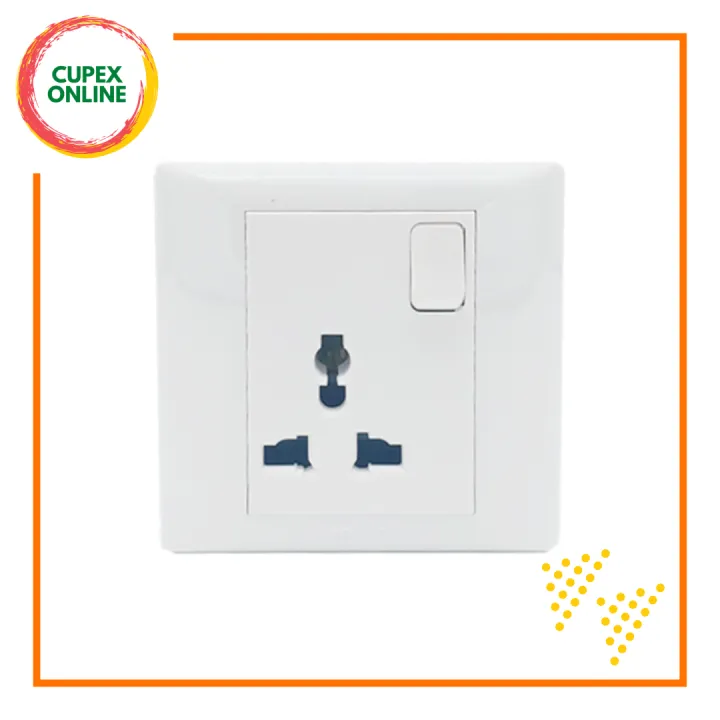 T&J Dazzle 1 Gang Universal Switch Socket (HB818S) | Lazada