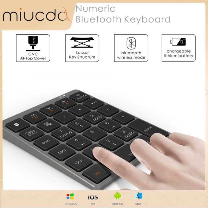 Miucda-Computer numeric keypad 28 keys aluminum alloy wireless ...