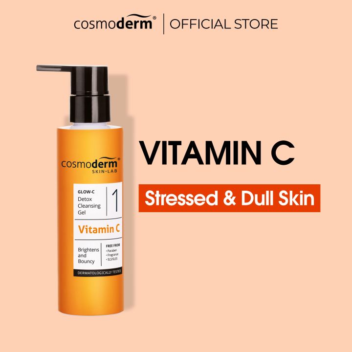 Cosmoderm Glow-C Detox Cleansing Gel 120ml (Vitamin C) | Lazada