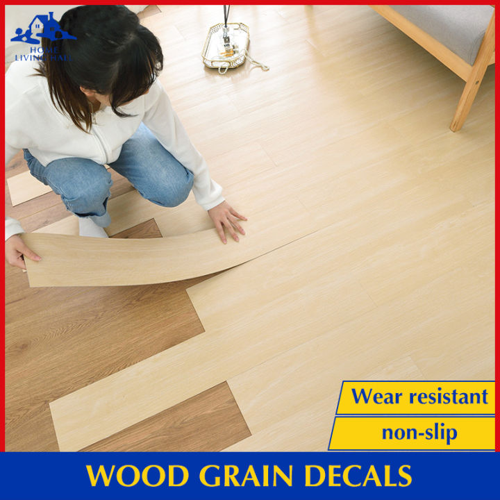 Vinyl Floor Stickers Wooden Design vinyl floor tile self adhesive water ...