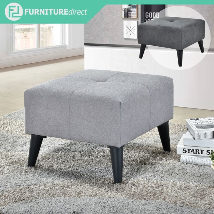 Furniture Direct MARCO 52x52CM Square Fabric Foot Stool Pouf Ottoman-Light Grey | Lazada