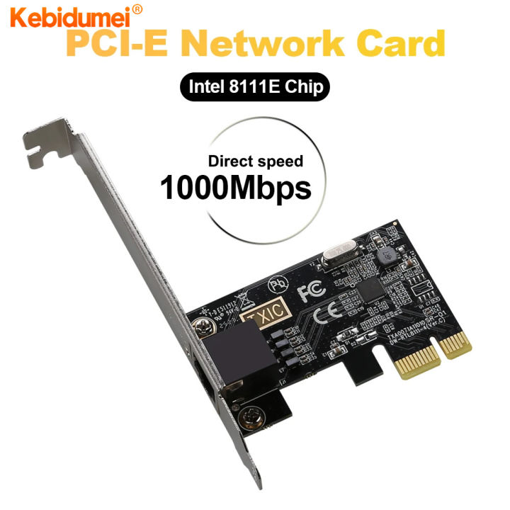 Kebidumei Network Card 10M/100M/1000Mbps Gigabit Ethernet PCI Express Network Card 1Gbps RJ45 ...
