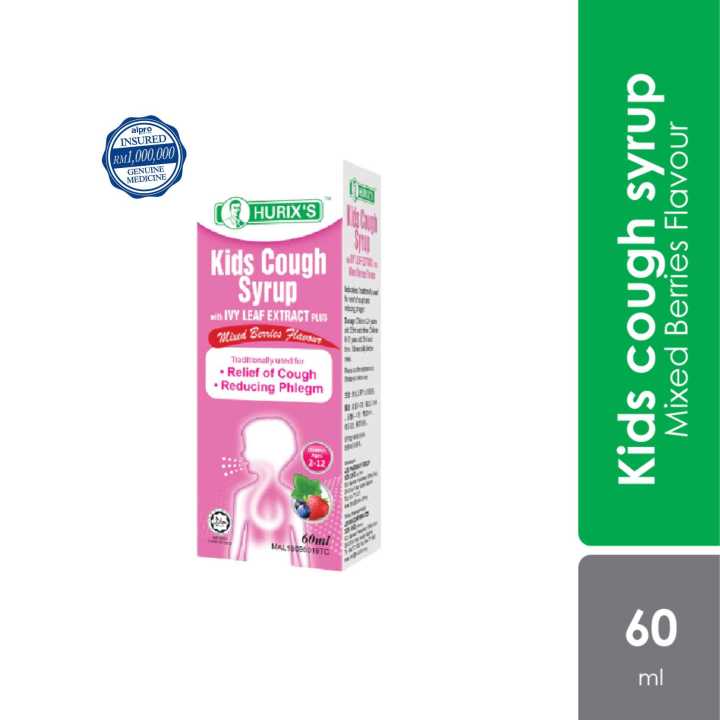Hurix's Kids Cough Syrup Ivy Leaf Mixed Berries 60ml | Kids Cough Syrup ...