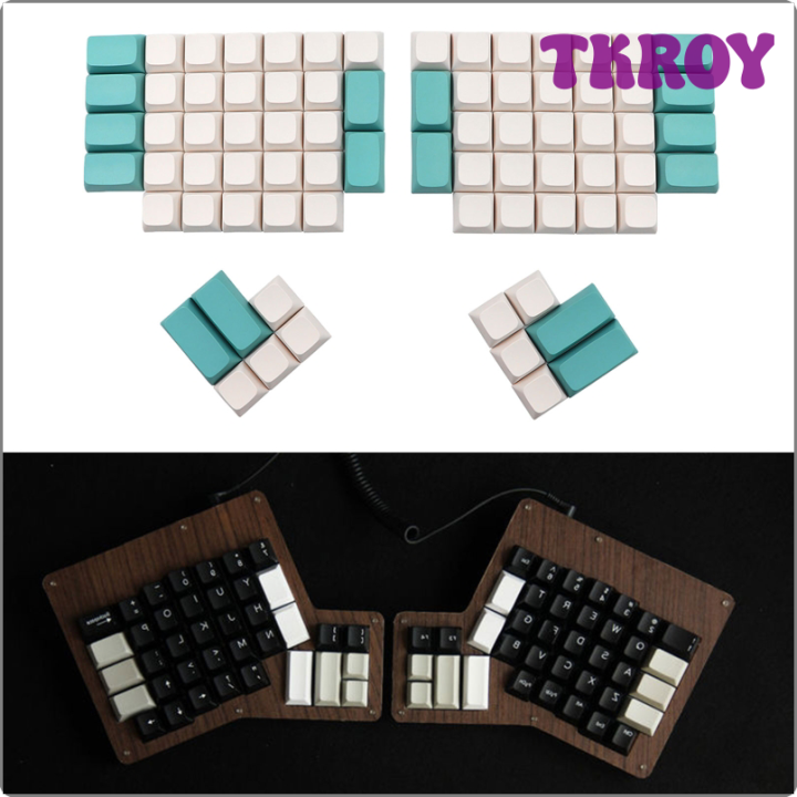 TKROY 76-key XDA PBT Blank Ergodox Key Caps, Unique No Engraving ...