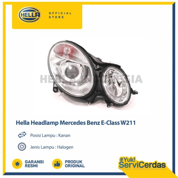 Headlamp Hella Mercedes Benz E-Class W211 (Kanan) Halogen -Lampu Depan ...