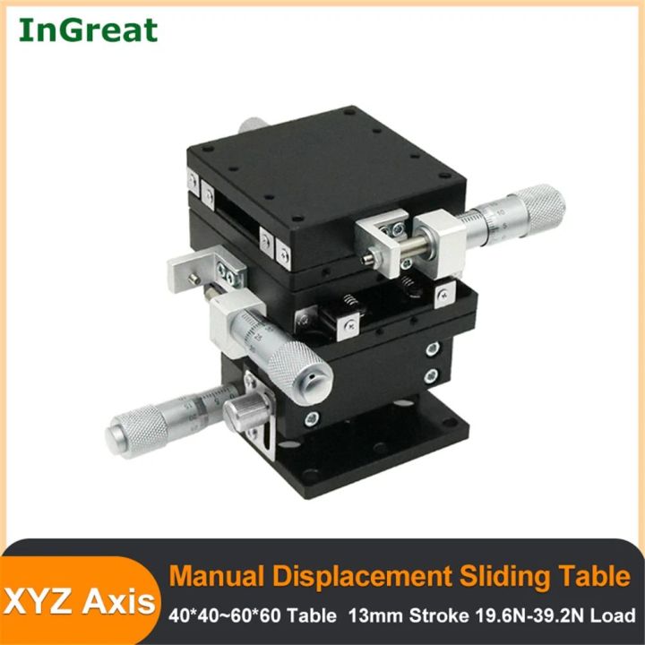 XYZ Axis Micrometer Manual Displacement Platform Optical Linear Stage ...