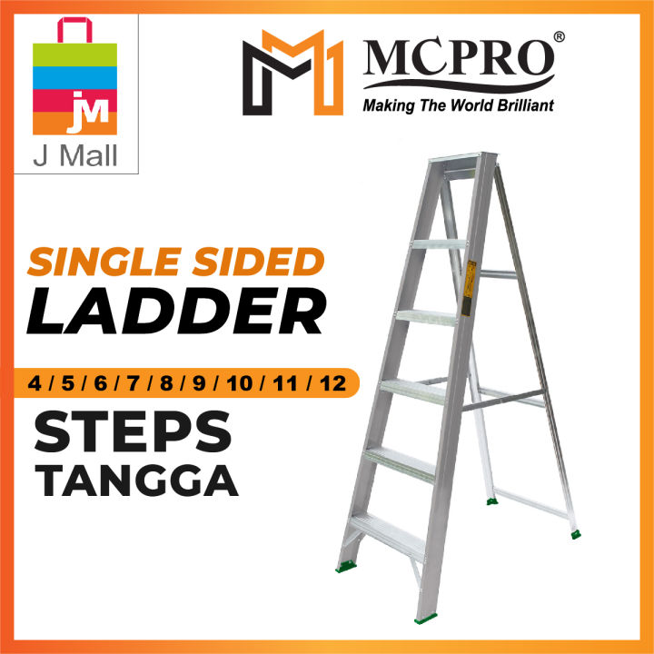 MCPRO Aluminium Single Sided Ladder 4 / 5 / 6 / 7 / 8 / 9 / 10 / 11 ...