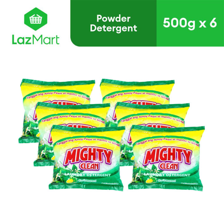 Mighty Clean Detergent Powder Calamansi Green 500g - Pack of 6 | Lazada PH