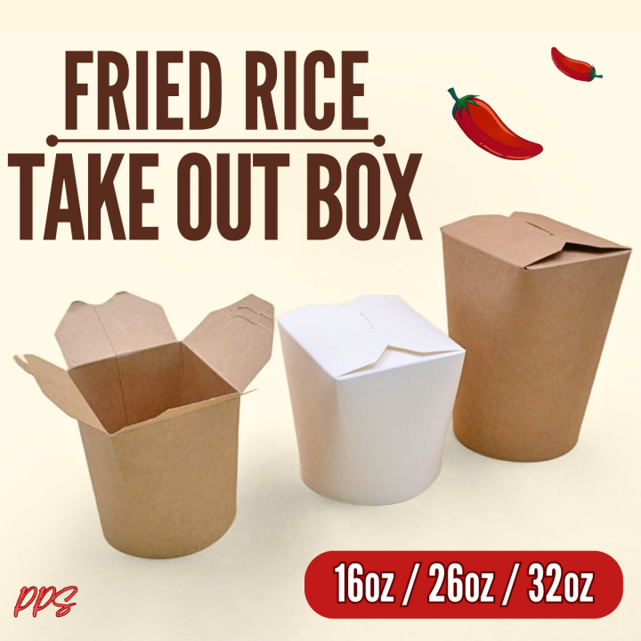 20pcs/50pcs Round Bottom Take Away Rice in a Box Chao fan Meal Noodles ...