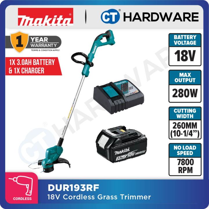MAKITA DUR193Z CORDLESS GRASS TRIMMER 18V WITHOUT BATTERY AND CHARGER ...