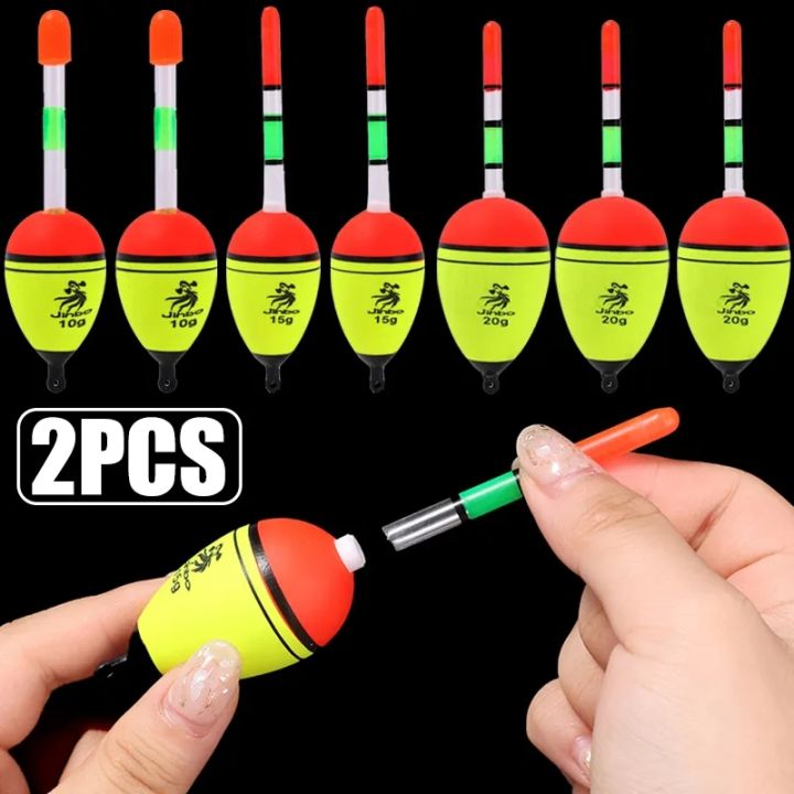 2Pcs EVA Luminous Fishing Night Float Light Stick Foam Plastic Bobber ...