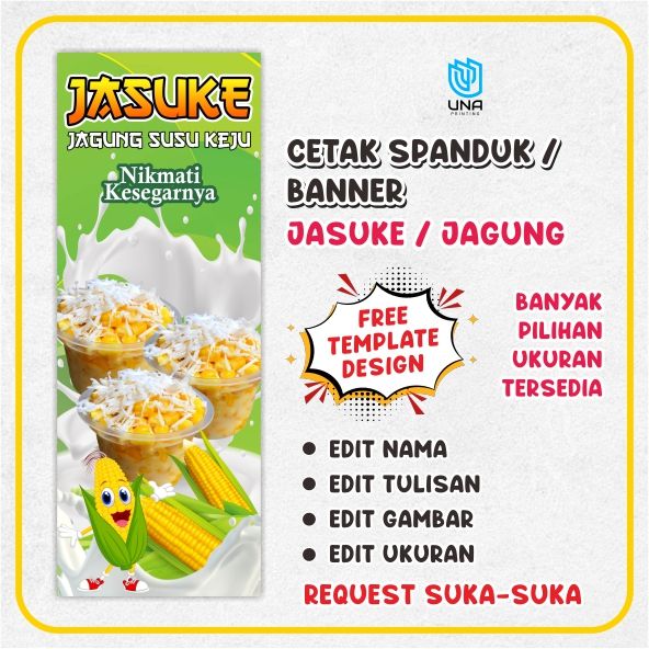 Cetak Spanduk / Banner JASUKE Jagung Susu Keju Custom | Lazada Indonesia