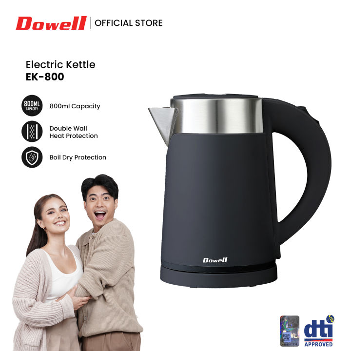 Dowell EK-800 Electric Kettle with Double Wall Heat Protection 800ml ...
