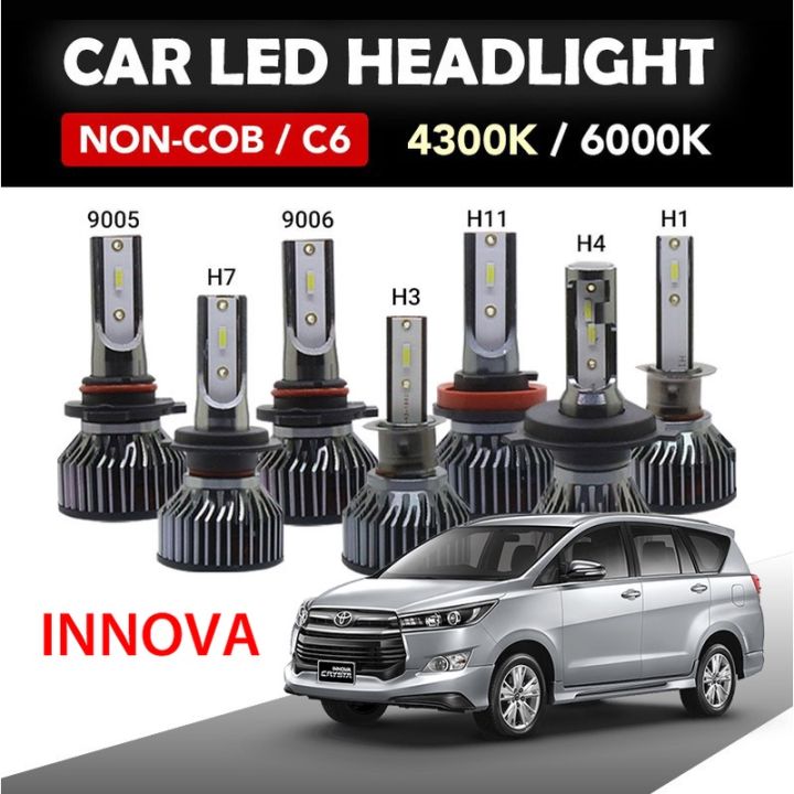 VlaTOYOTA】Innova *1 YEAR WARRANTY* 2PCS LED Front Headlight Foglight H4 ...