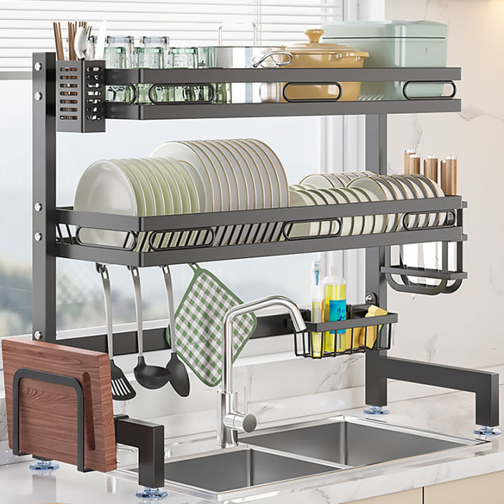 Stainless Steel Kitchen Dish Rack Rak Pinggan Double Sink Dish Drainer ...