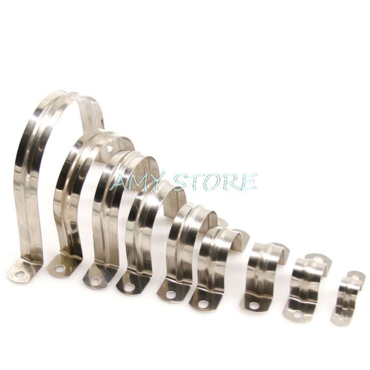 10Pcs 304 Stainless Steel Plumbing Pipe Piping Saddle Clip Brackets U ...