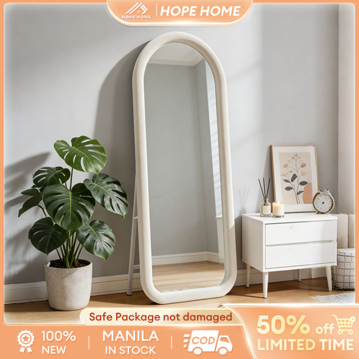 Viral Cream-colored Floor Mirror | HD Explosion-proof Full-length ...