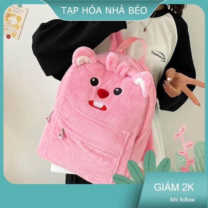 Balo loopy sức chứa lớn màu hồng dễ thương | Lazada.vn