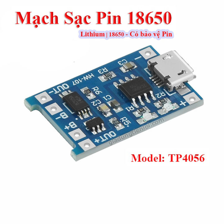 Mạch Sạc Pin Lithium - Li-ion - 18650 TP4056 | Lazada.vn