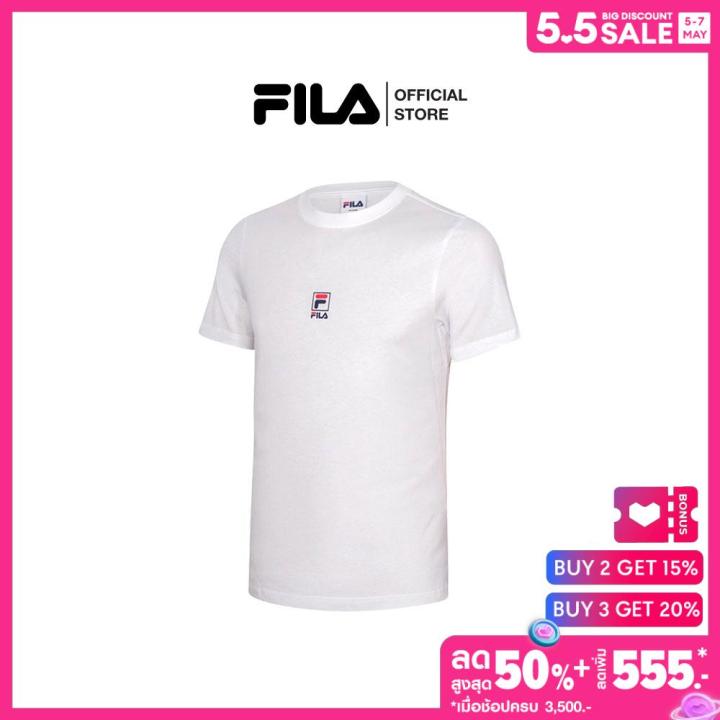 FILA เสื้อยืด Basic รุ่น FW2RSF3001X - WHITE | Lazada.co.th