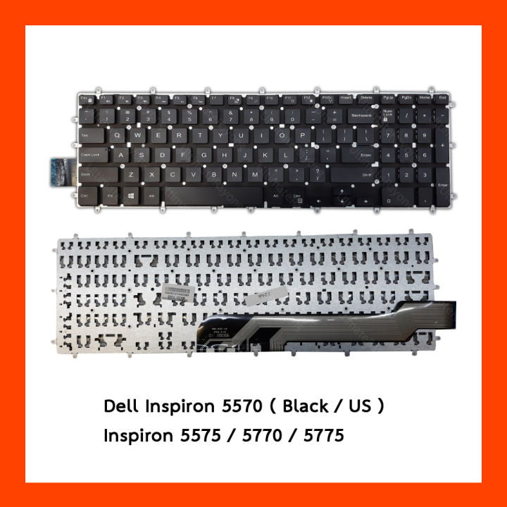 Keyboard Dell Inspiron 5570 Black US แป้นอังกฤษ ฟรีสติกเกอร์ ไทย-อังกฤษ ...