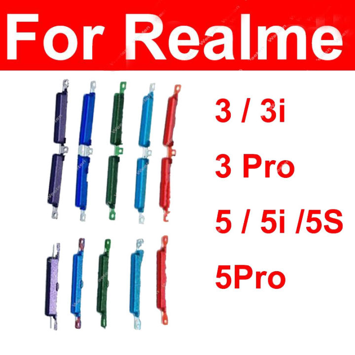 ปุ่มปรับระดับเสียงด้านข้างสำหรับ Realme 3 Pro 5 Pro 3i 5i 5S เปิดปิด ...
