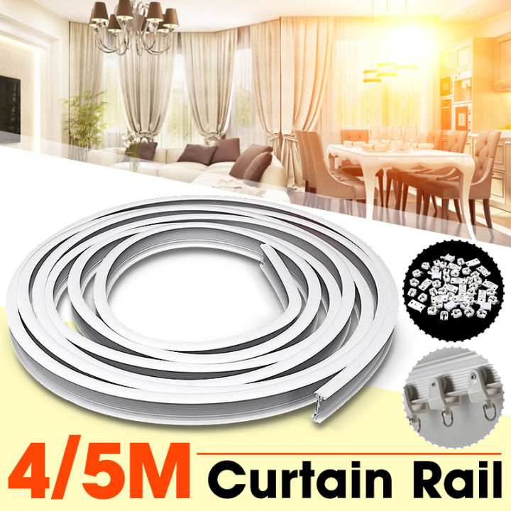 4M Curtain Rail Flexible Curtain Track Rail 4m Top/Side Clamping ...