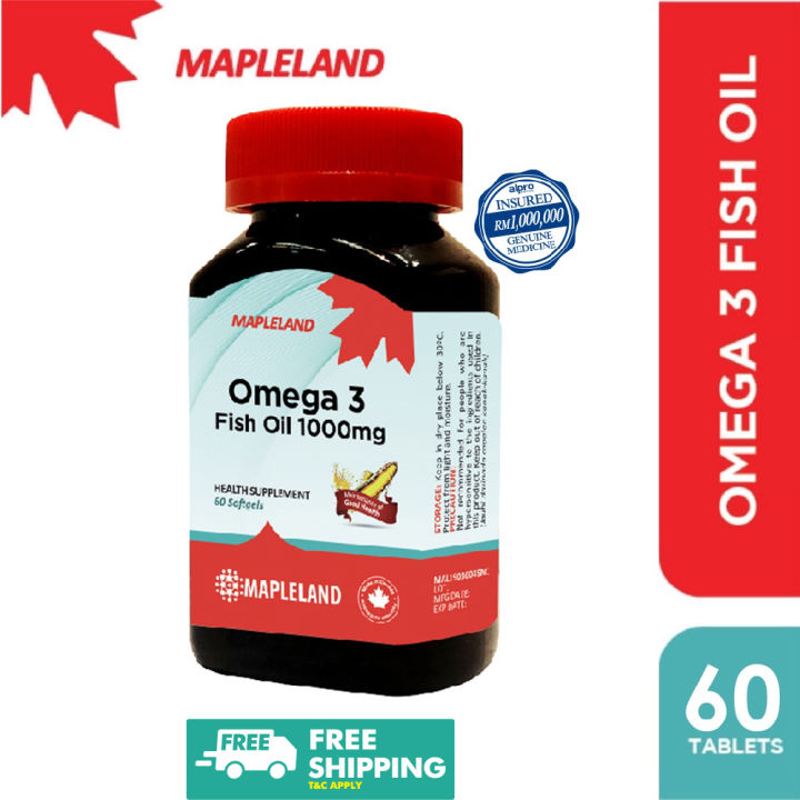 MAPLELAND Omega 3 Fish Oil 1000MG 60S Stay Healthy Heart Health | Lazada