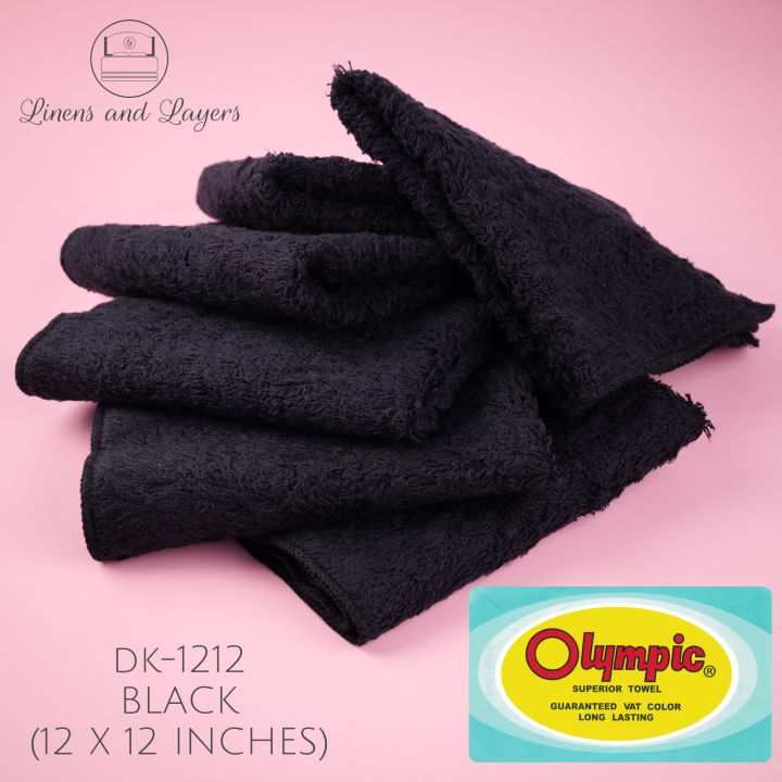 Olympic Black Face Towel / Salon Towel / Spa Towel (430 GSM) - DK-1212 ...