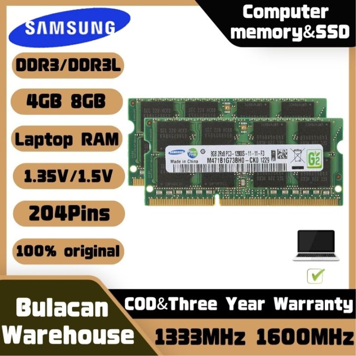【Local 24H Ship】Samsung Laptop RAM DDR3/DDR3L 8GB 4GB 1333MHz 1600MHz ...