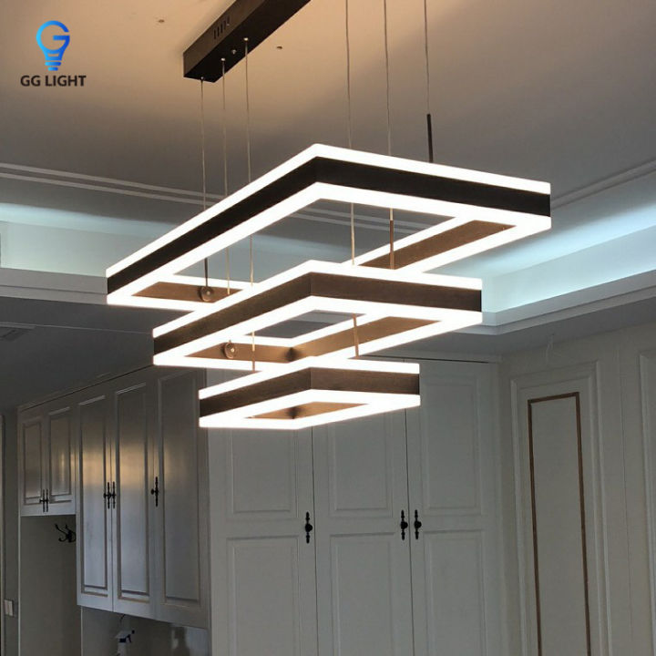 60CM+80CM+100CM Rectangle Rings Aluminum Modern Creative Living Room ...