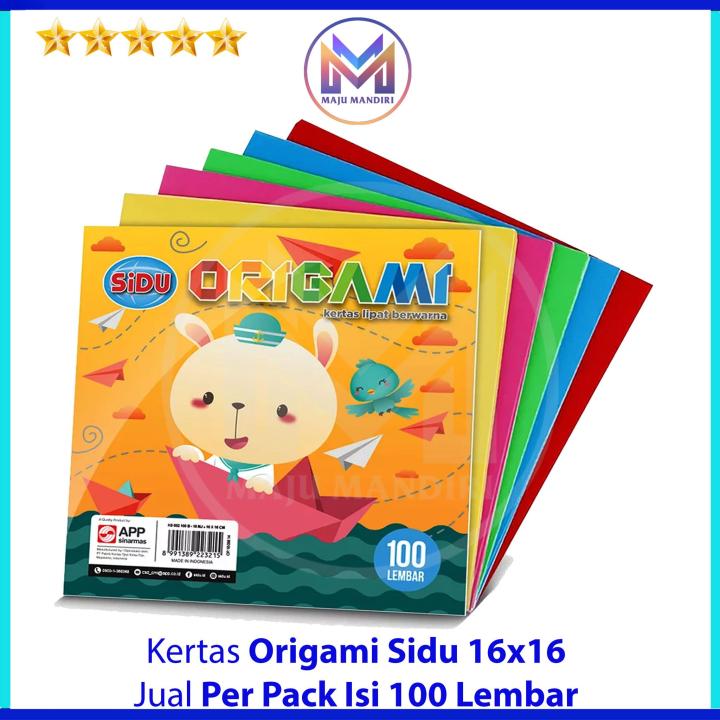 Kertas Origami Sidu Ukuran 16 X 16 Besar / Kertas Lipat Isi 100 ...